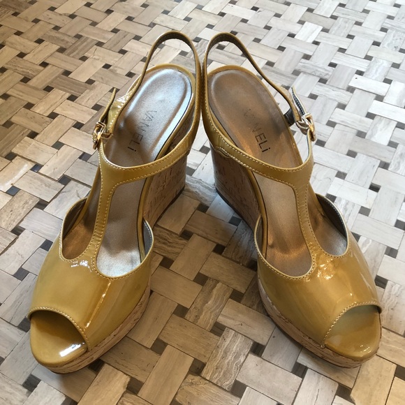 Vaneli | Shoes | Vaneli Patent Leather Cork Wedge Heels | Poshmark